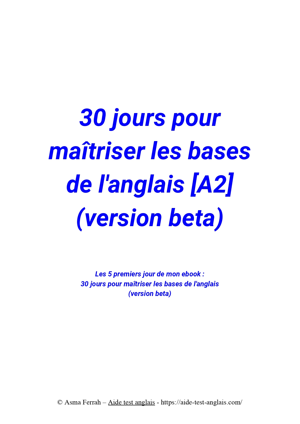 ⬇️🎁 Mes cours d'anglais en PDF (5/30 jrs offert) ⬇️ - Anglais concret ...